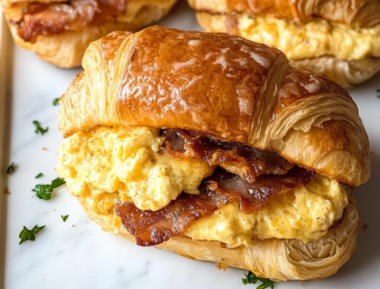 Killer Maple Mustard Croissant Breakfast Sandwiches