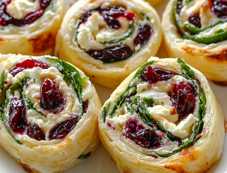 Cranberry Feta Pinwheels with Cream Cheese