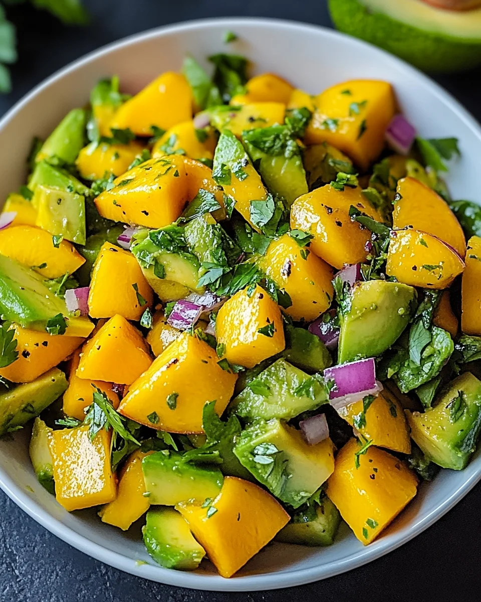 Avocado Mango Salad with a Zesty Lime Dressing