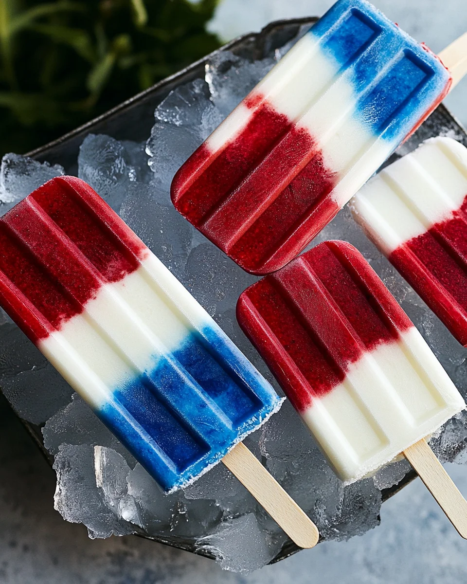 Refreshing Red White and Blue Popsicles Recipe