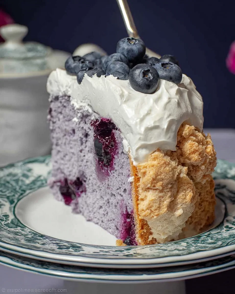 Blueberry Angel Food Cake