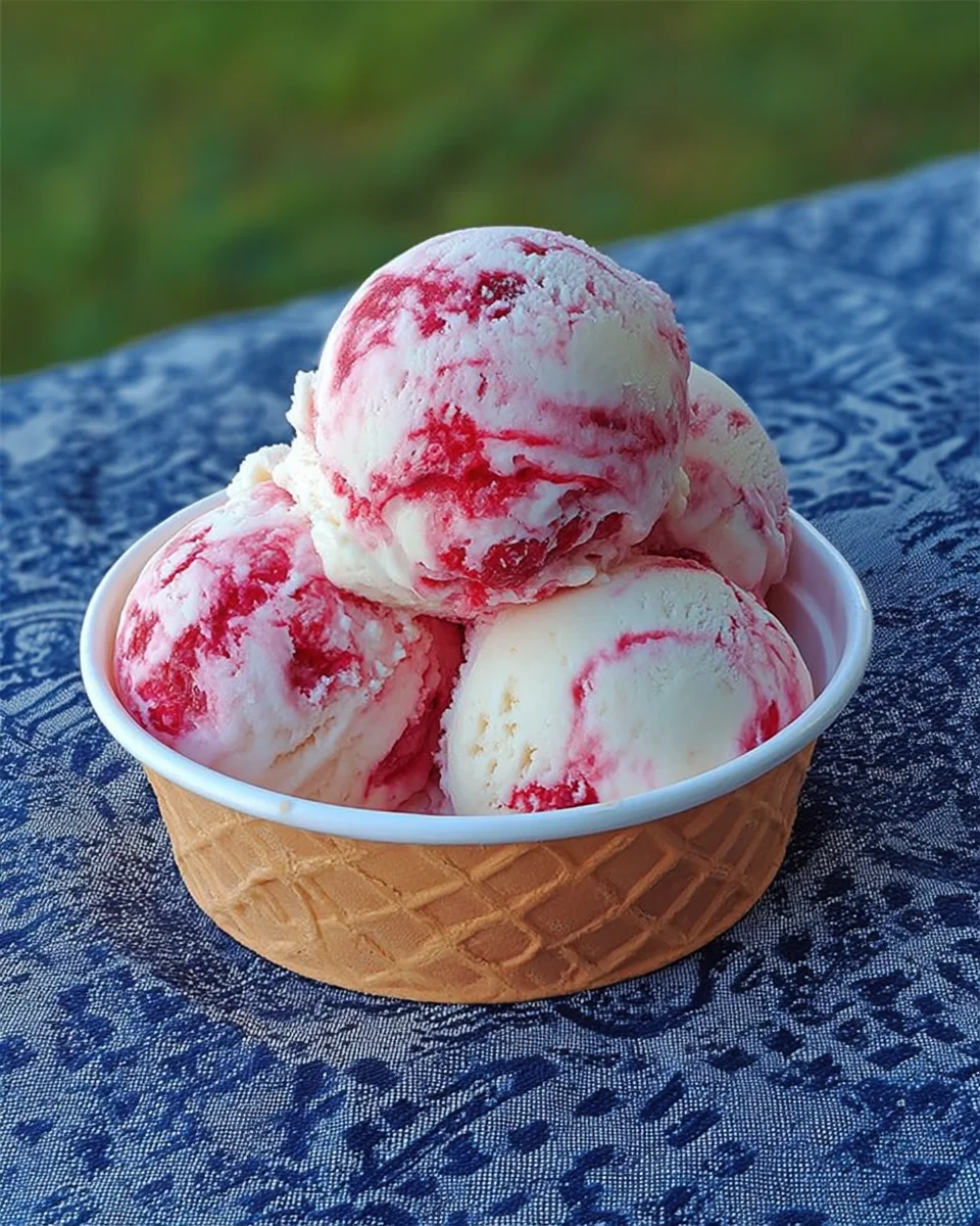 Raspberry Swirl Ice Cream