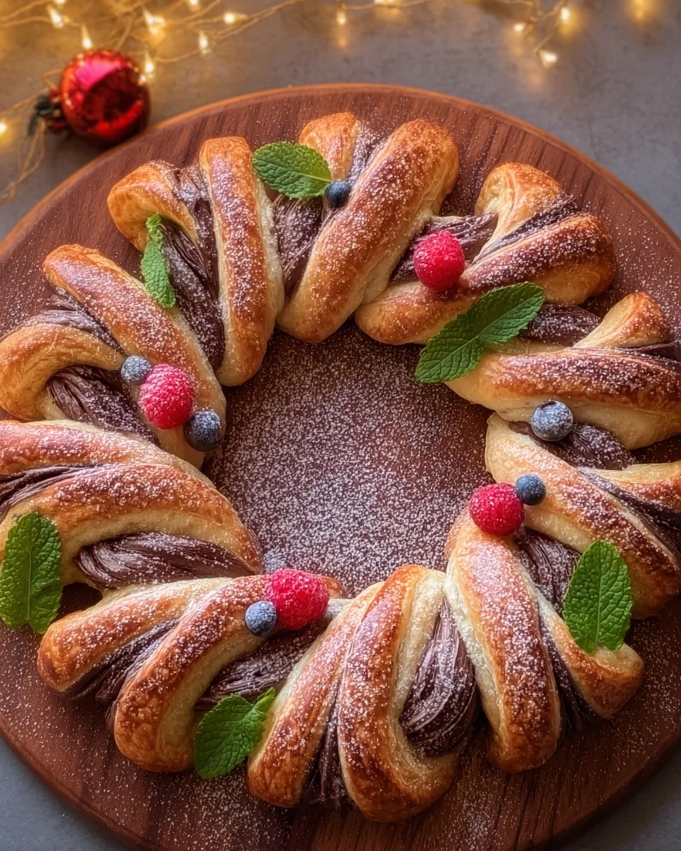 Puff Pastry Crown Filled with Chocolate for Christmas - Irresistible ...