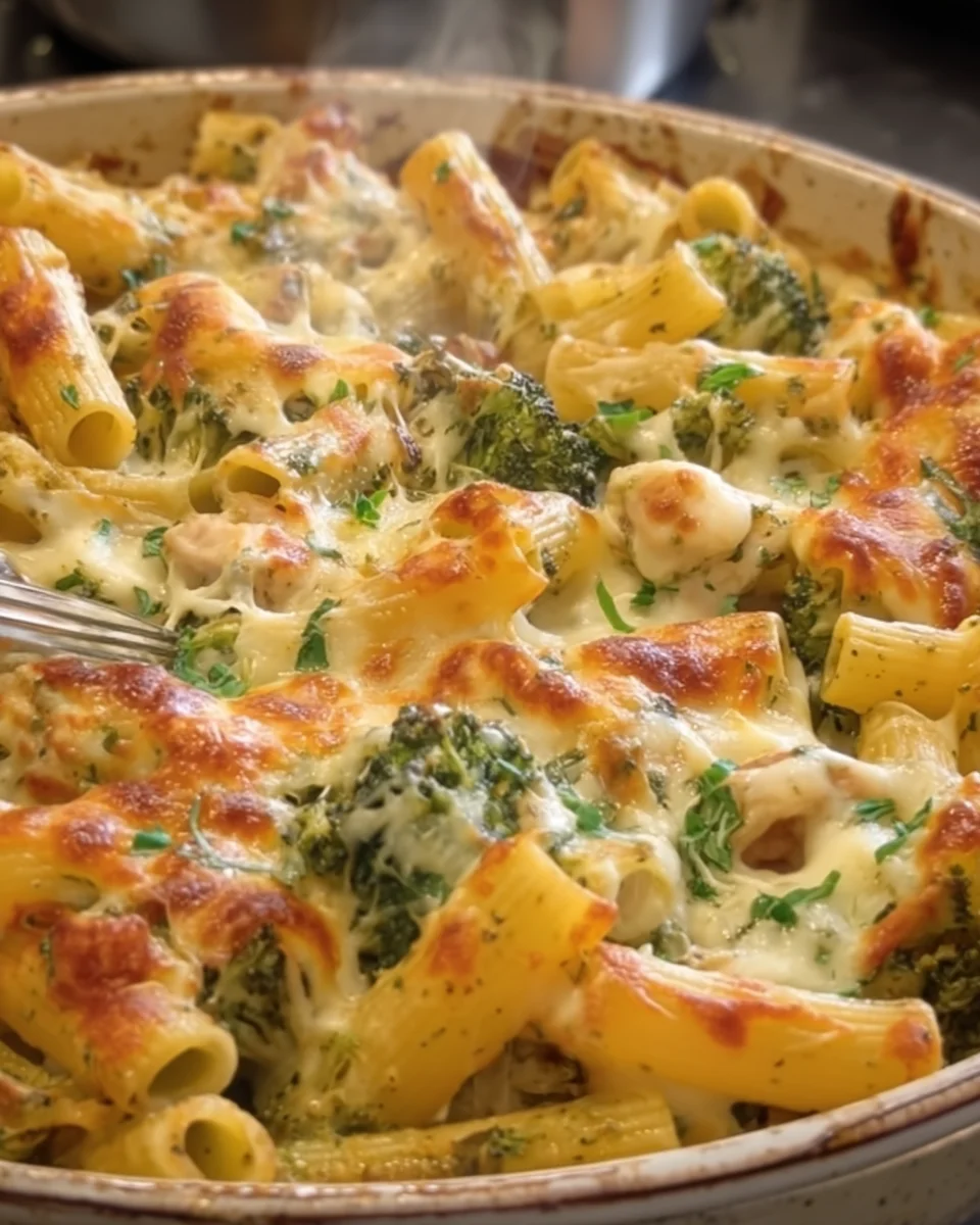 Creamy Pesto Chicken and Broccoli Pasta Bake: Delicious Comfort Food